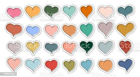 컬러 하트 세트입니다 손으로 그린 흰색 배경에 고립 된 아름다운 스티커의 컬렉션입니다 벡터 일러스트레이션 2월에 대한 스톡 벡터 아트 및 기타 이미지 Istock