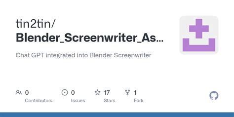 Github Tin2tinblenderscreenwriterassistantchatgpt Chat Gpt Integrated Into Blender