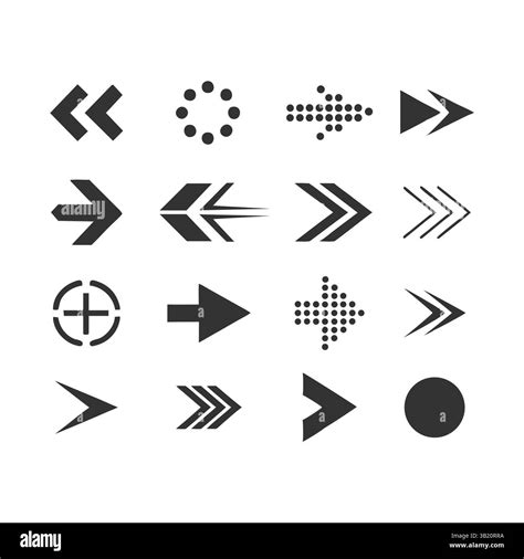 Arrow Icons Set Collection Symbols Directional Graphics Vector Graphics Illustrations Stock