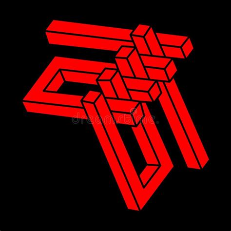 Impossible Shapes Optical Illusion Vector Illustration Optical Art