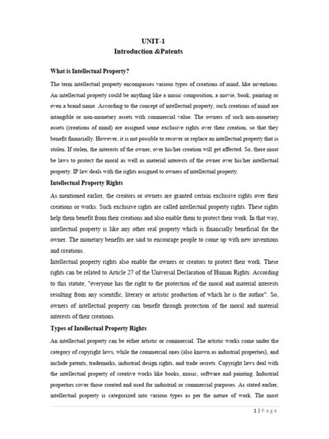 Ipr Unit Pdf Patent Application Patent