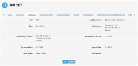 How To Edit Unit Details Condo Control English
