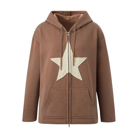 Y2k Star Patch Zip Up Harajuku Hoodie Y2k Clothing Harajuku Etsy