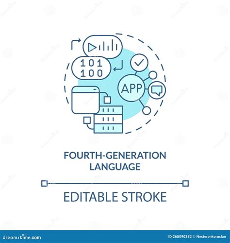 Fourth Generation Programming Language Turquoise Concept Icon Stock