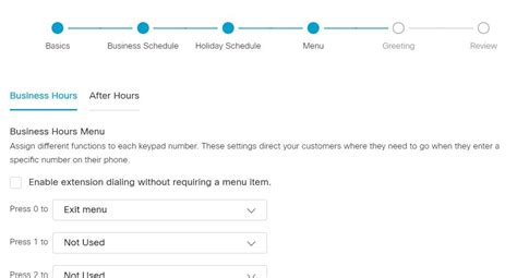 Cisco Webex Admin Create New Auto Attendant CallTower Solutions Center