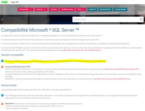 compatibilité sql 2019 discussion générale sage 100 compta