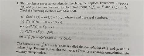 Solved Please Solve The Laplace Transform Problem Using