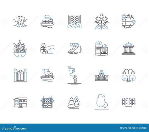 Connected Garden Line Icons Collection Iot Smart Automation Sensors