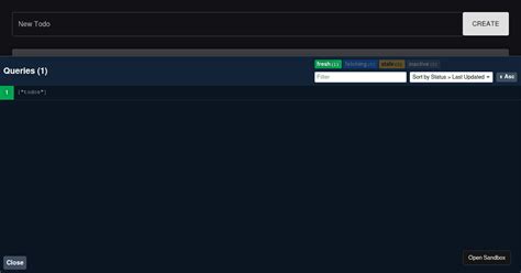 React Query Todos Demo Codesandbox