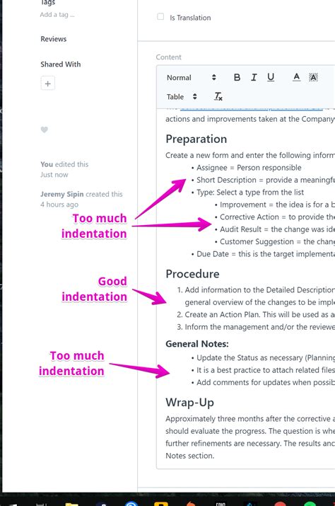reduce indentation of ul in text editor and make consistent with li · issue 10750 · frappe