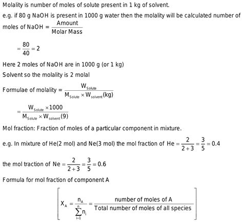 Liveworksheet Molality And Mole Fraction Online Exercise For
