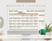 Task Tracker Excel Spreadsheet Planner Monthly Calendar Etsy