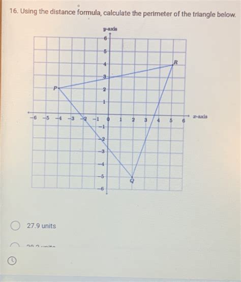 Solved Using The Distance Formula Calculate The Perimeter Of The