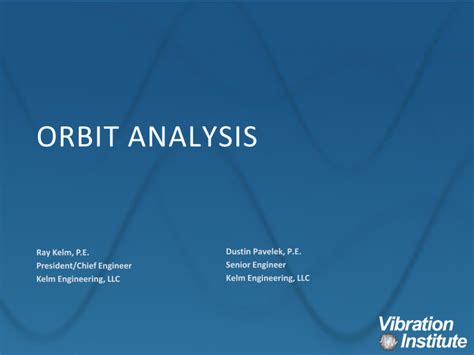 Orbit Analysis Presentation Machinery Vibration Diagnostics
