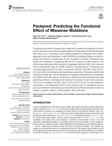 Pdf Packpred Predicting The Functional Effect Of Missense Mutations