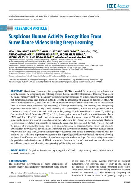 Pdf Suspicious Human Activity Recognition From Surveillance Videos Using Deep Learning