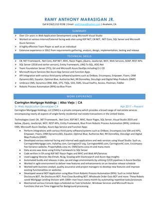 Resume Of Ramy Anthony Marasigan PDF Version PDF
