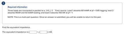 Solved Required Information Three Loads Are Connected In