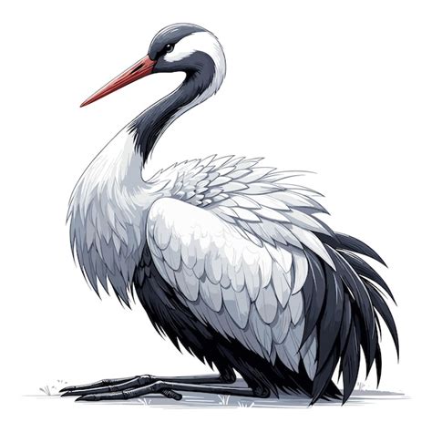 Premium Vector Cute Crane Birds Vector Cartoon Illustration