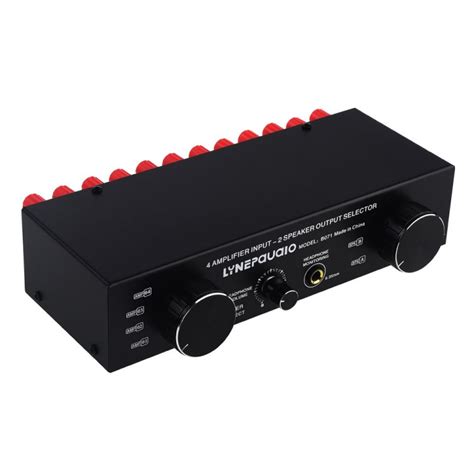 Linepaudio Amplifier Speaker Switcher Amplifier Speaker Selector Supports 4 In 2 Out Or 2 In 4