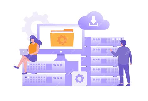 Premium Vector Data Server Concept Storage Technology Cloud System