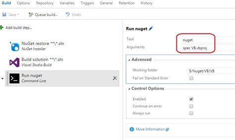 How To Generate A Nuspec File During A Vsts Build Stack Overflow