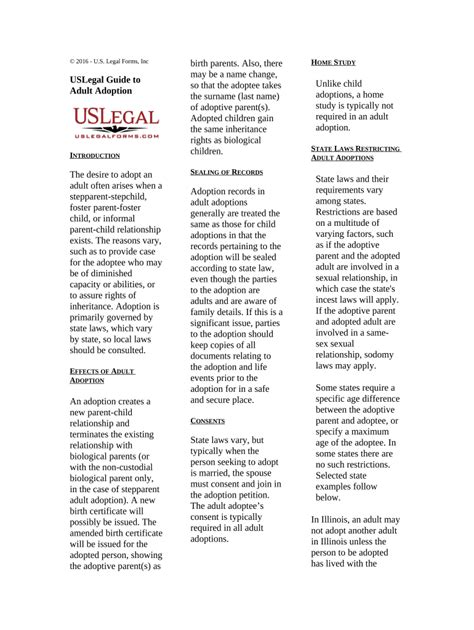 Adult Adoption Doc Template PdfFiller