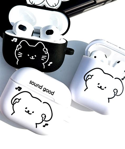 에어팟프로2버즈추가 사운즈 굿 댕냥 커플 우정 젤리 에어팟케이스 에어팟프로 에어팟4 무선이어폰 에이블리