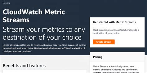 cloudwatch metric streams send aws metrics to partners and to your
