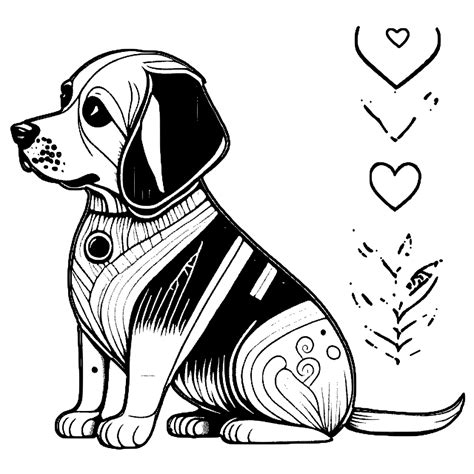 Cute Dog Coloring Page · Creative Fabrica