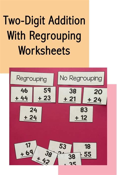 2 Digit Addition With Regrouping Using Base Ten Blocks Worksheets