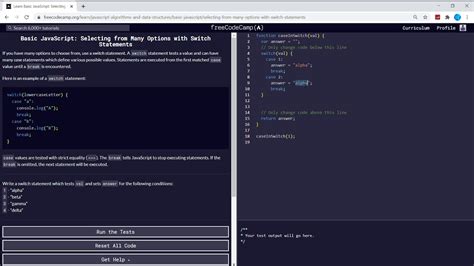 Basic Javascript 74111 Selecting From Many Options With Switch Statements Freecodecamp
