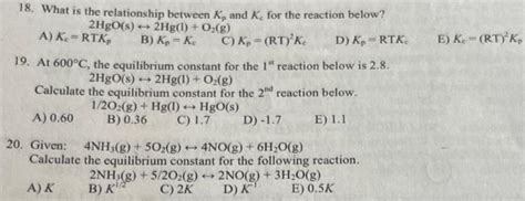solved 18 what is the relationship between kp and kc for