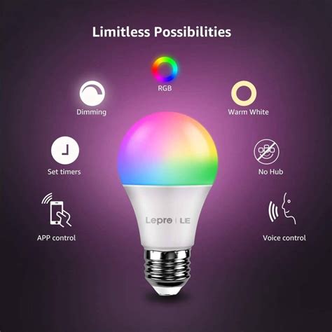 Lepro Wifi Smart Rgb Led Bulb E27 9w 806lm 2700k 6500k A Energy Rating Theshoppk
