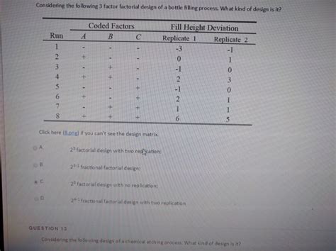 Solved Considering The Following 3 Factor Factorial Design