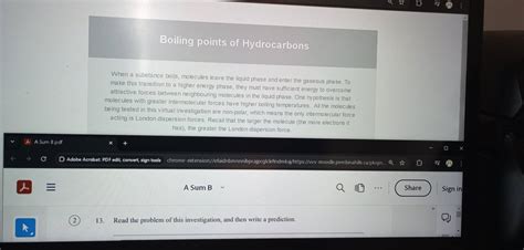 Solved Boiling Points Of Hydrocarbons When A Substance Boils