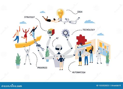 Business Concept Of Robotic Process Automation Rpa Stock Vector