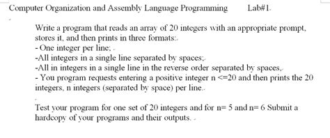 Solved Computer Organization And Assembly Language