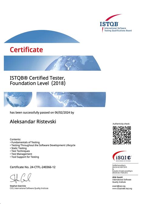 Aleksandar Ristevski On Linkedin Istqb Foundationlevel Softwaretesting Opentowork