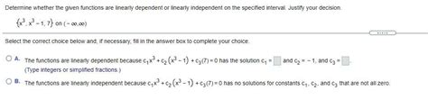 Solved Determine Whether The Given Functions Are Linearly Chegg