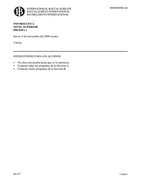 Computer Science Paper 1 Hl Spanish Descargar Gratis Pdf Puerta Lógica Almacenamiento De