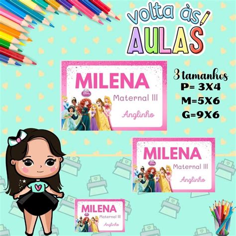 Etiquetas Personalizadas Princesas Com Nome De Elo