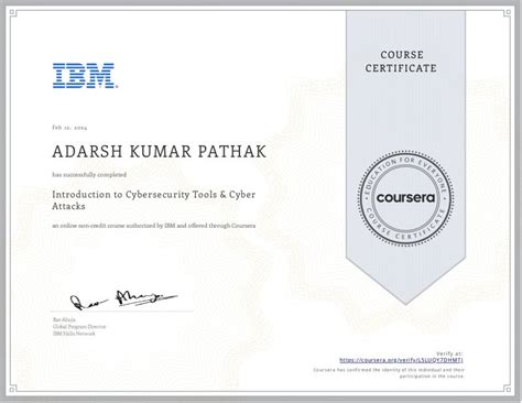 Completed Introduction To Cyber Security Tools And Cyber Attack Adarsh Kumar Pathak Posted On