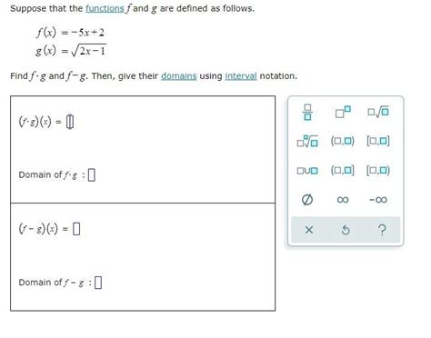 solved suppose that the functions fand g are defined as