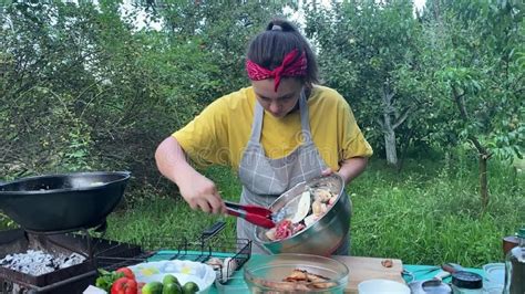 Outdoor Cooking With Open Fire Stock Footage Video Of Meal Enjoyment