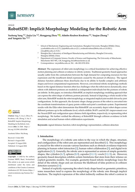 PDF RobotSDF Implicit Morphology Modeling For The Robotic Arm