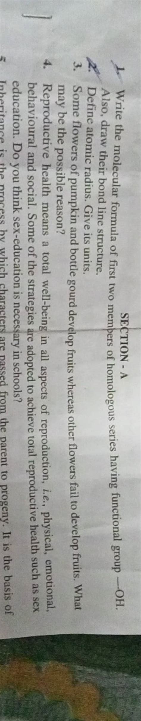 1 Write The Molecular Formula Of First Two Members Of HomolAlso Draw T