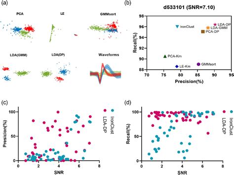 the sorting results on the in vivo dataset b when comparing 6 spike