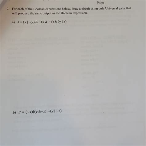 Solved Name 2 For Each Of The Boolean Expressions Below