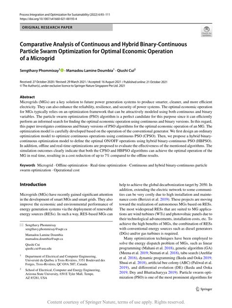 comparative analysis of continuous and hybrid binary continuous particle swarm optimization for